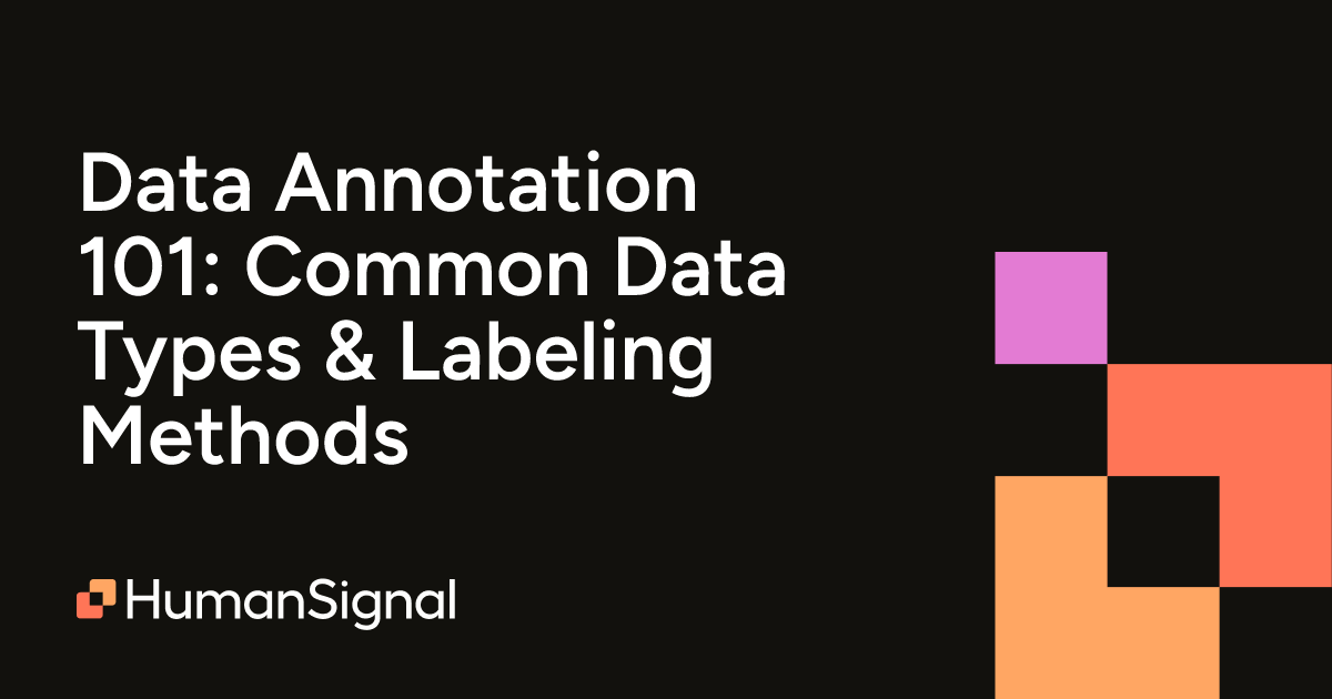 Data Annotation 101: Common Data Types & Labeling Methods | HumanSignal